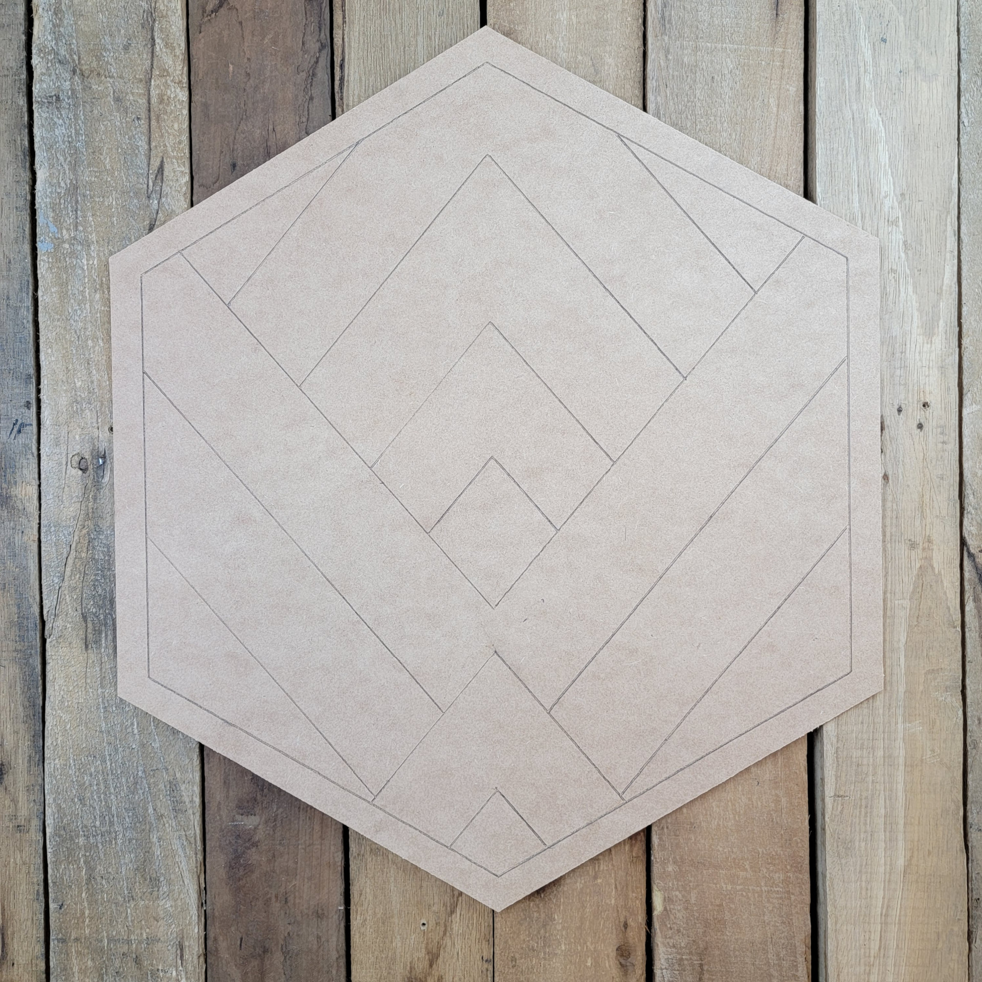Geometric Bohemian Art Mountain Rectangle | Unfinished Wood Shape