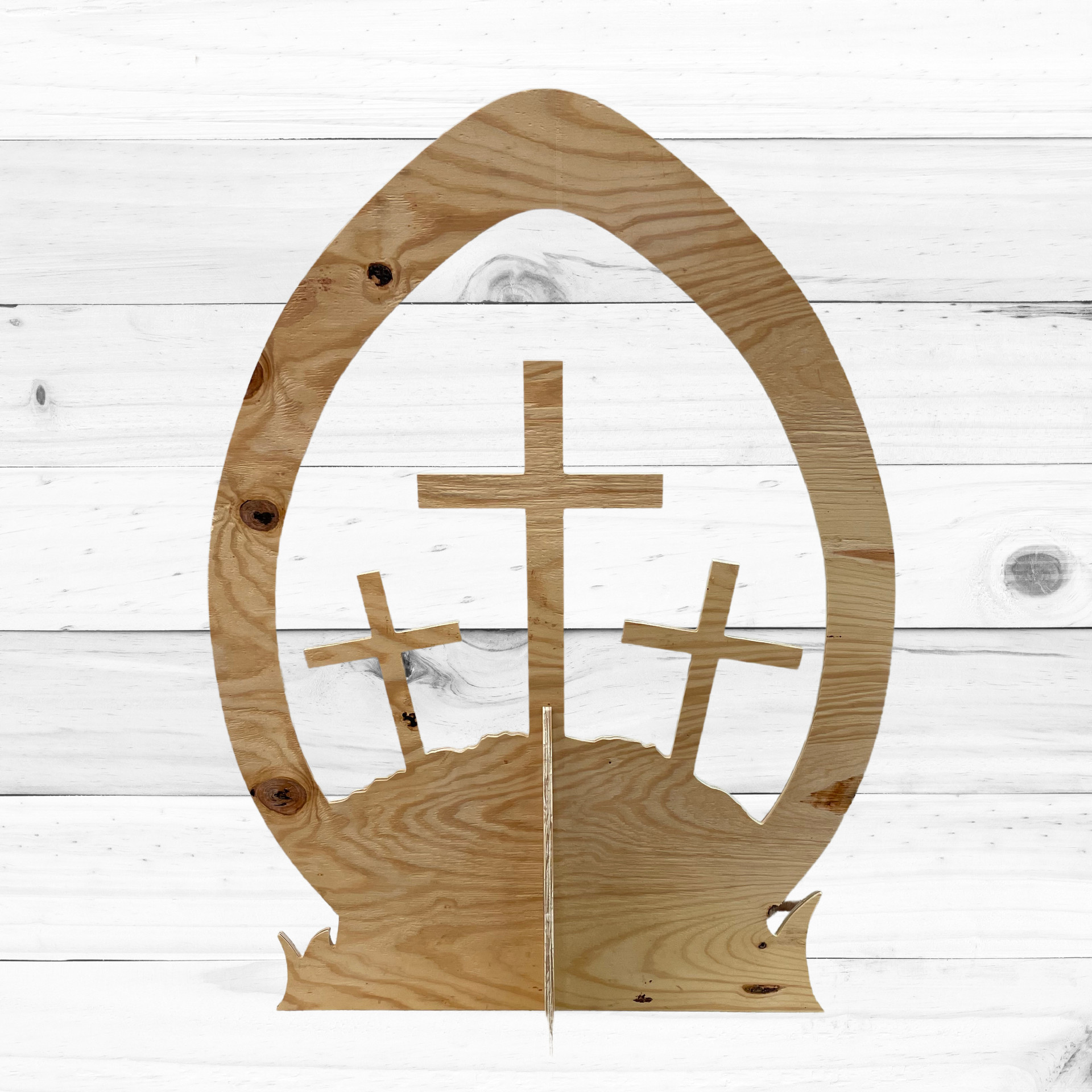 Easter Cross Yard Art 1/2'' Pine Decor - Build-A-Cross.com