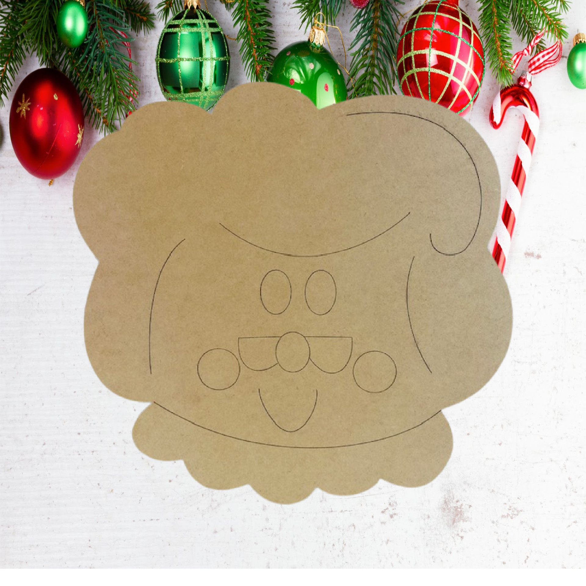 Online Unfinished Craft Shape Paintable Santa Head Cutout