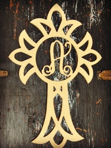 Buy Online Unfinished DIY Craft Cross Monogram Letter Cutout