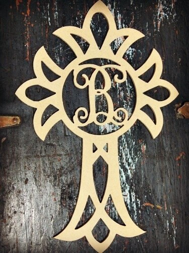 Buy Online Unfinished DIY Craft Cross Monogram Letter Cutout