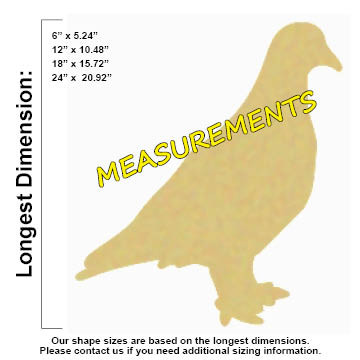 Dove Bird Unfinished Cutout, Wooden Shape, Paintable DIY Craft