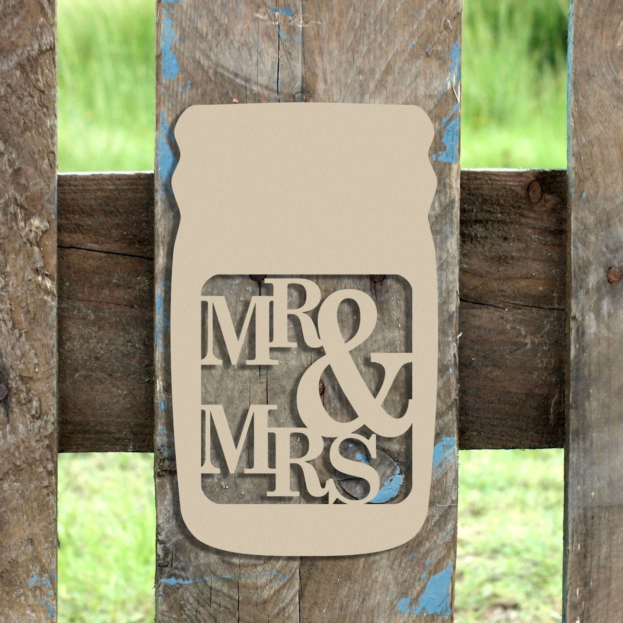 Mason Jar Frame MR&MRS, Letter Frame Wooden Unfinished DIY Craft