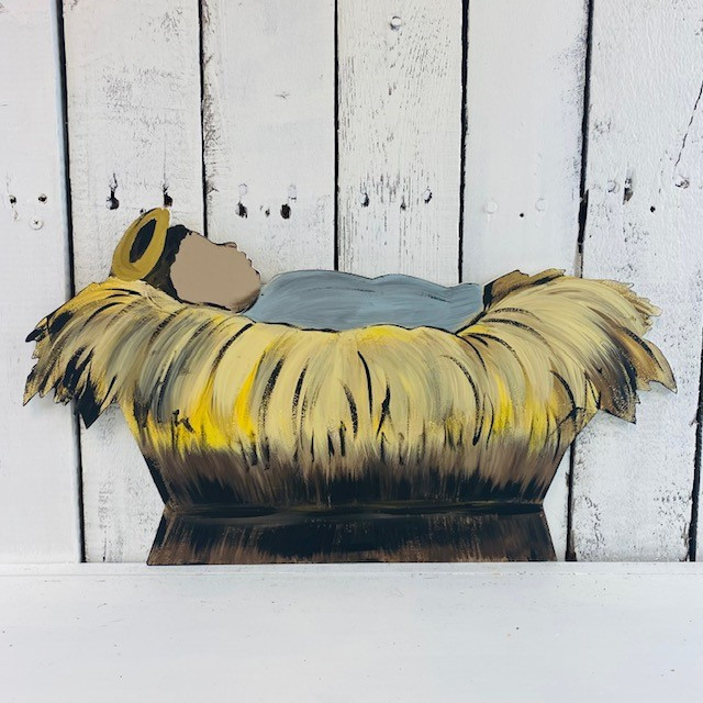 Buy Wooden Manger Nativity Cutout, Unfinished Paintable Shape