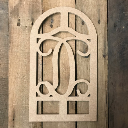 Buy Cathedral Arch Frame Letter, Unfinished Monogram Craft