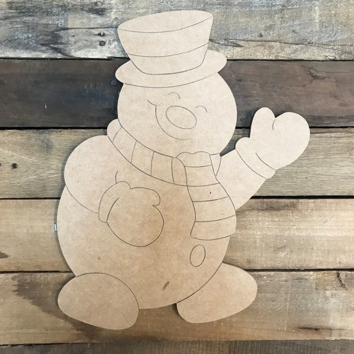 Buy Snowman 2 Cutout, Unfinished Wood Craft, Paint by Line