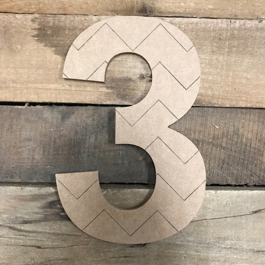 Buy Rockwell Chevron Numbers, Unfinished Wood Cutout, Paint by Line