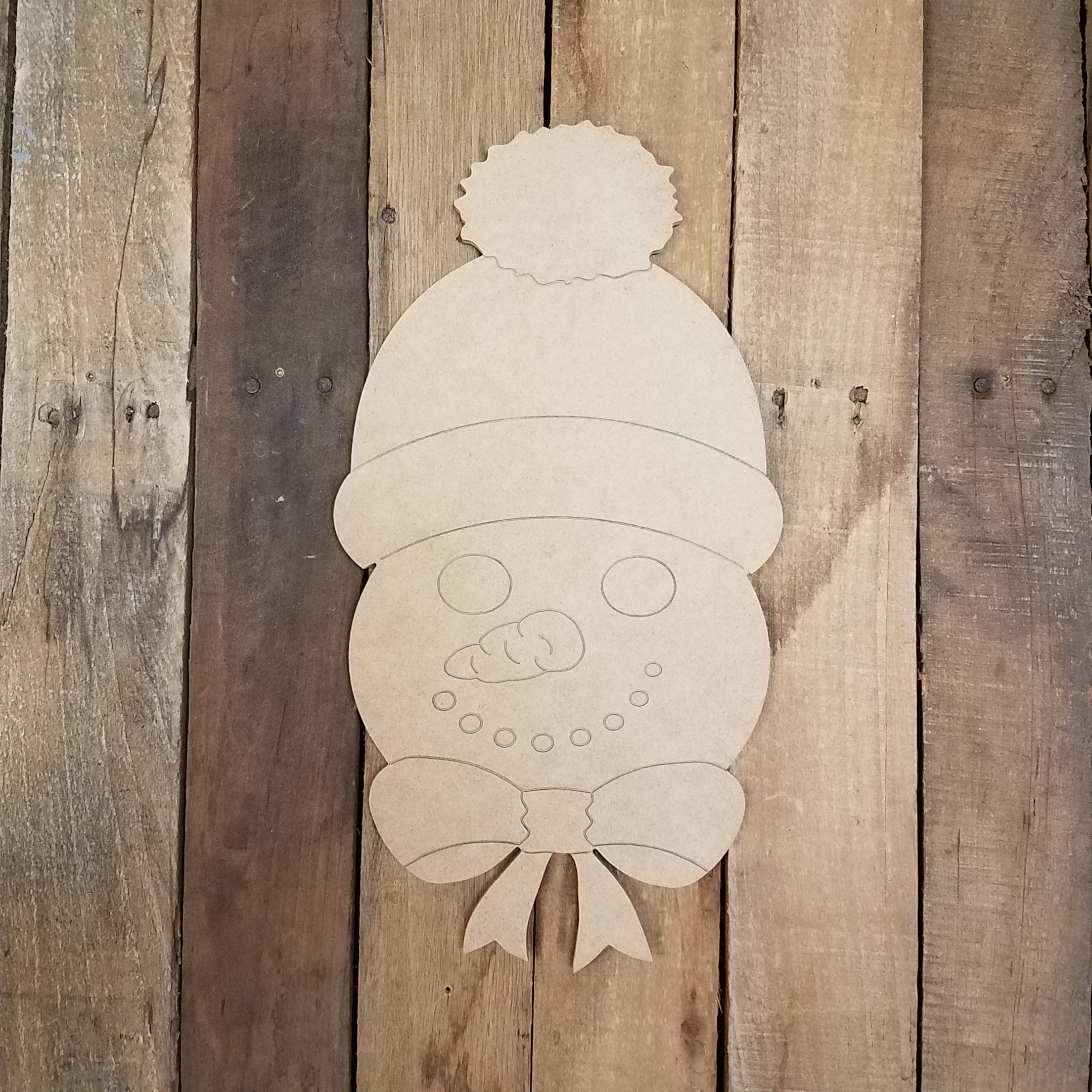 Winter Snowman Window Scene Craft Cutout