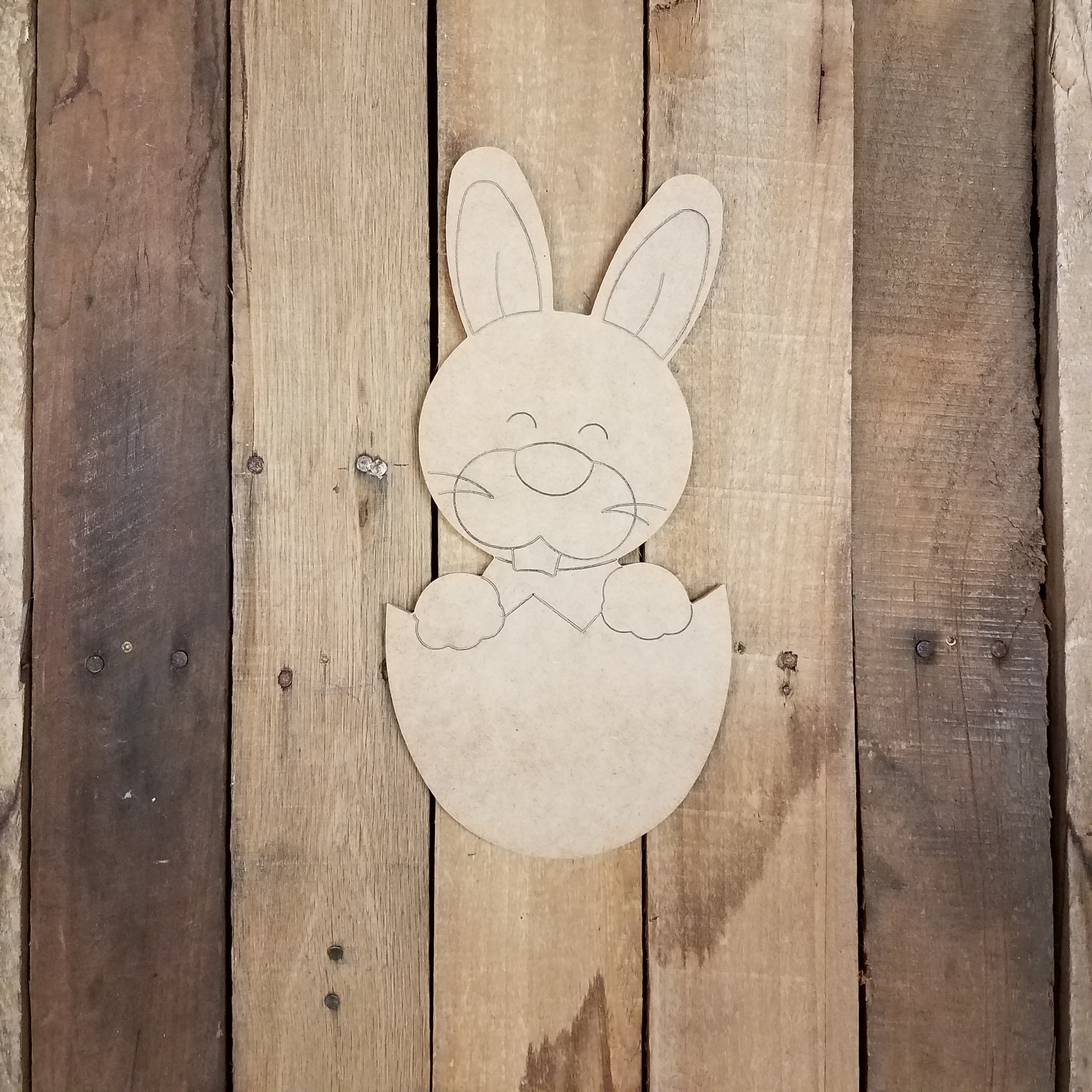 Buy Easter Egg with Flowers Cutout, Unfinished Wall Decor, Paint by Line