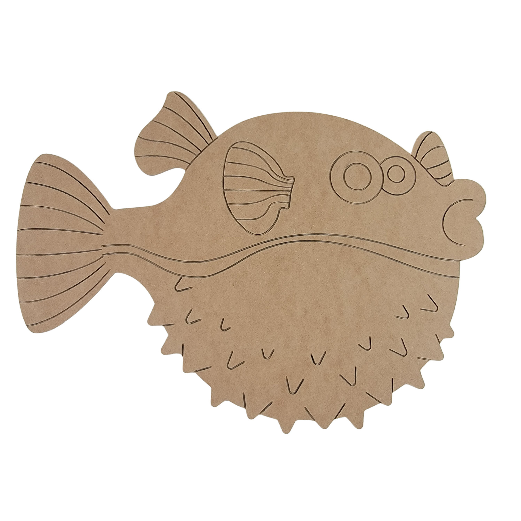Buy Fish in Bucket Wood Cutout, Unfinished Craft, Paint by Line