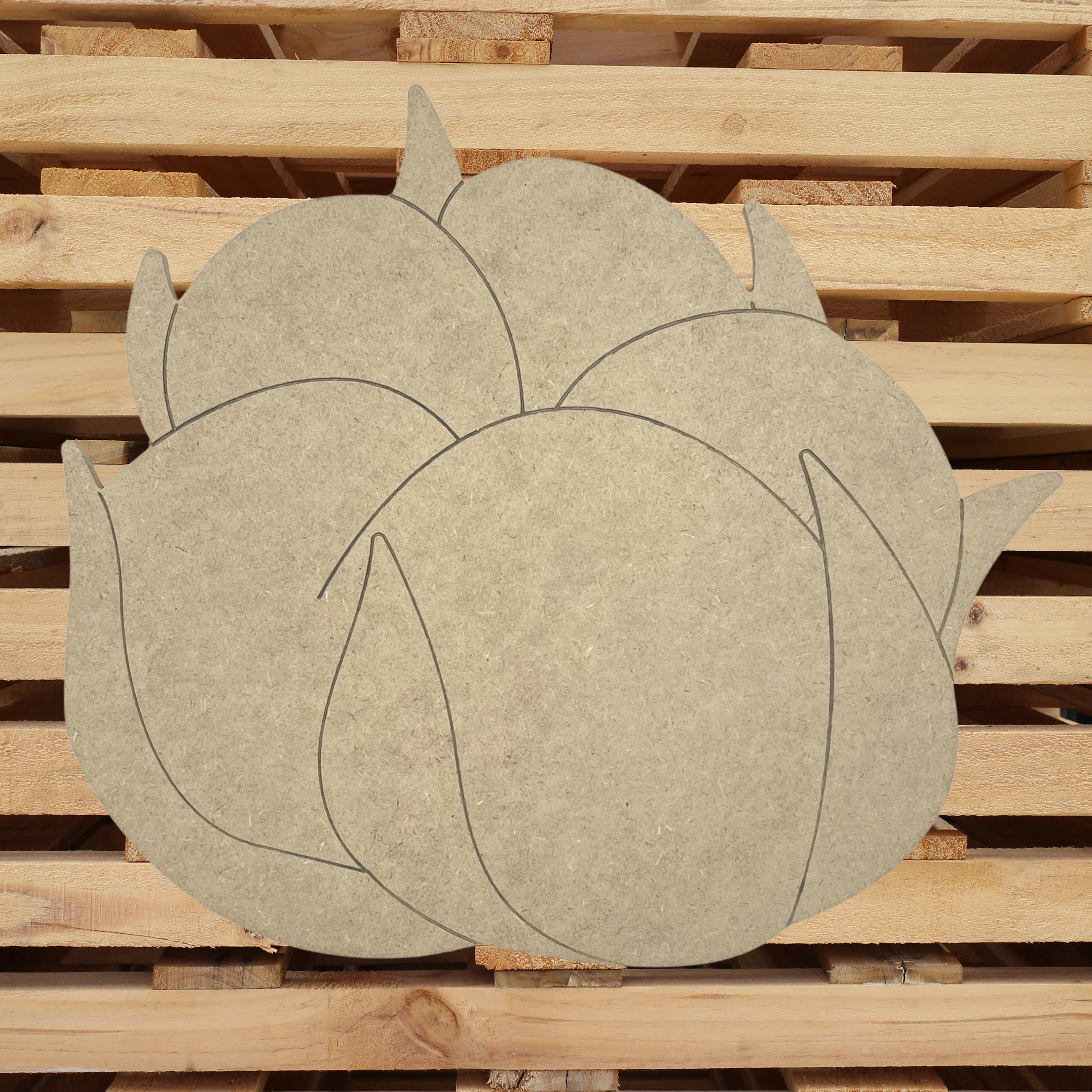 Buy Cotton Boll Wood Shape, Unfinished Craft