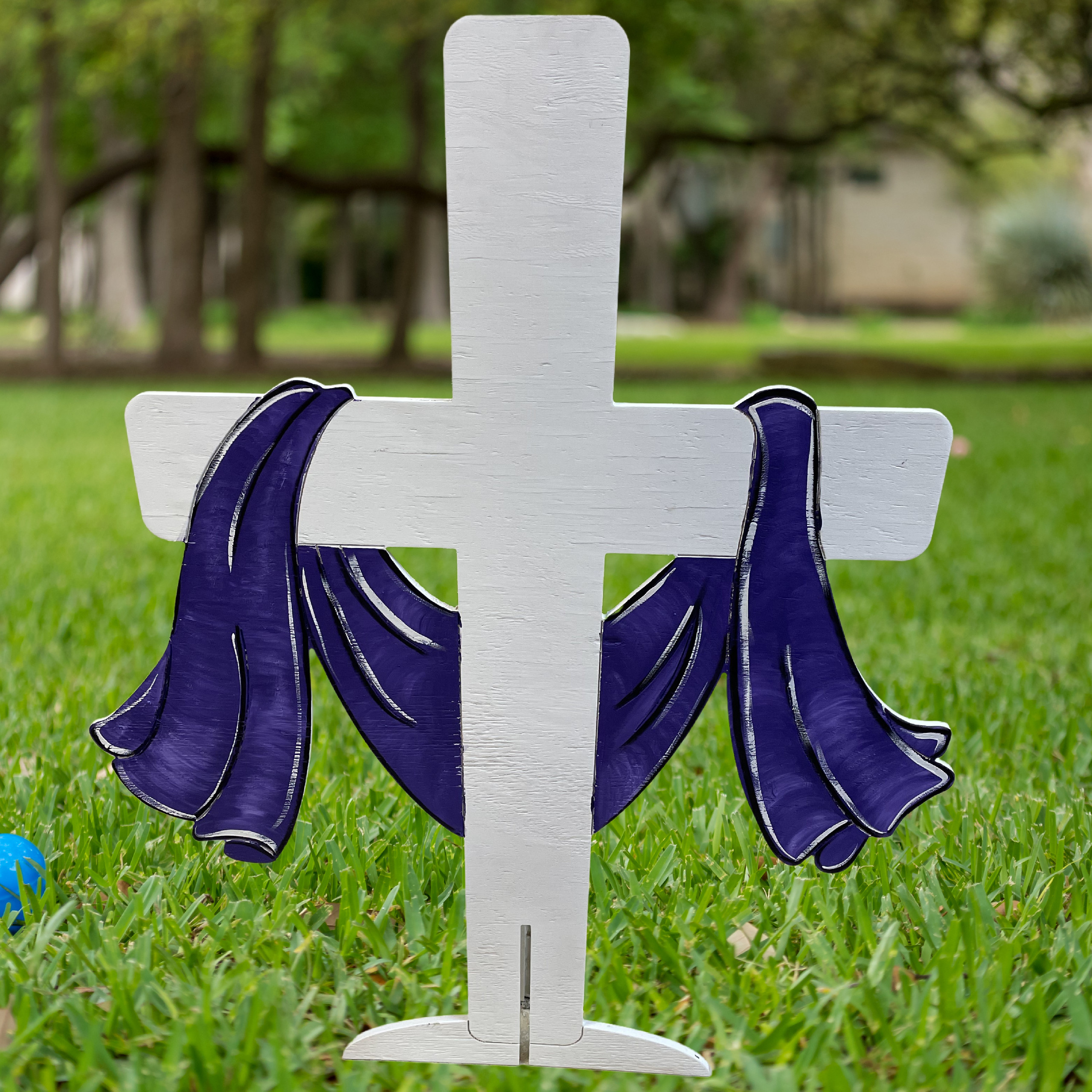 Easter Cross Yard Art 1/2'' Pine Decor - Build-A-Cross.com