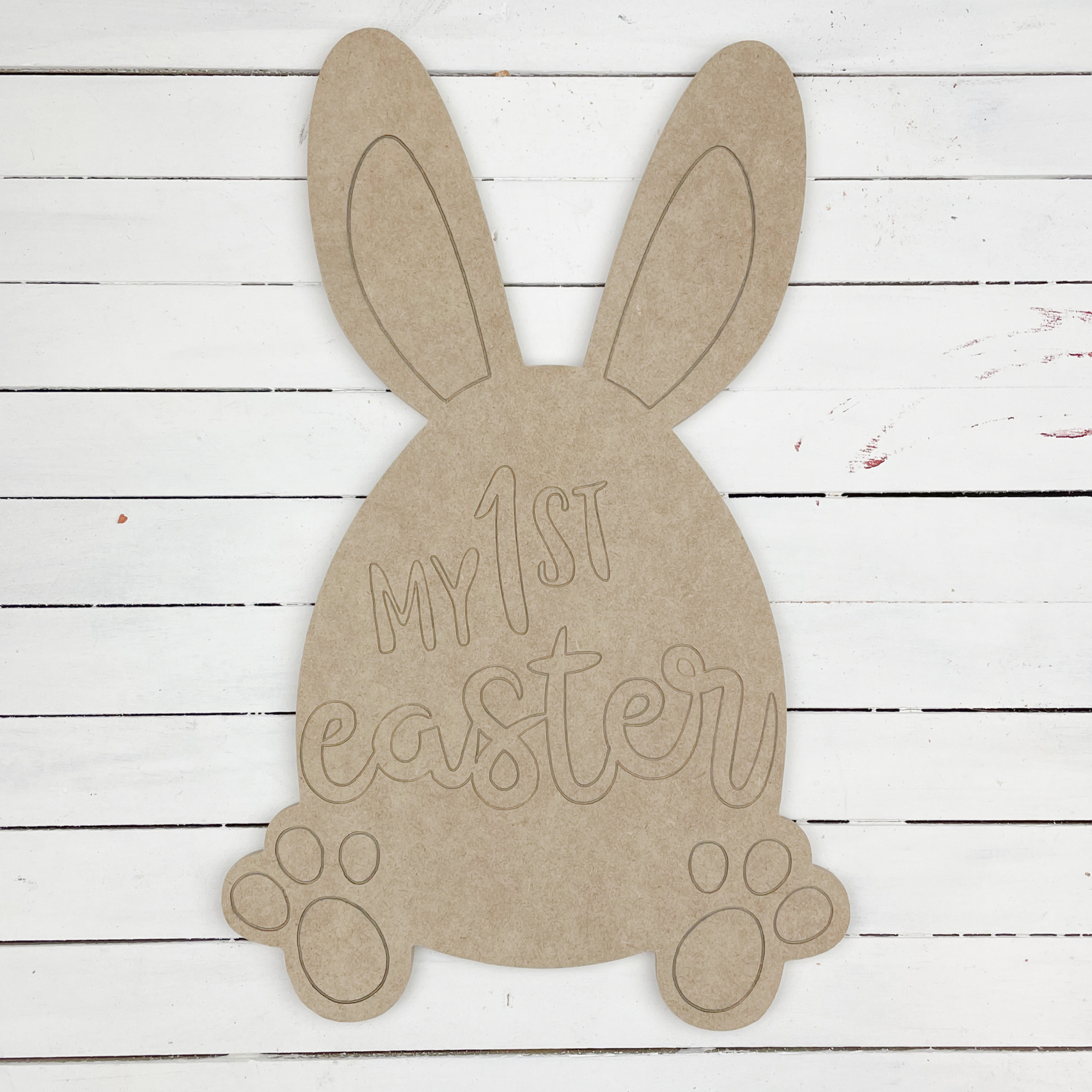 Buy Easter Egg with Bunny Ears Cutout, Wood Shape, Paint by Line