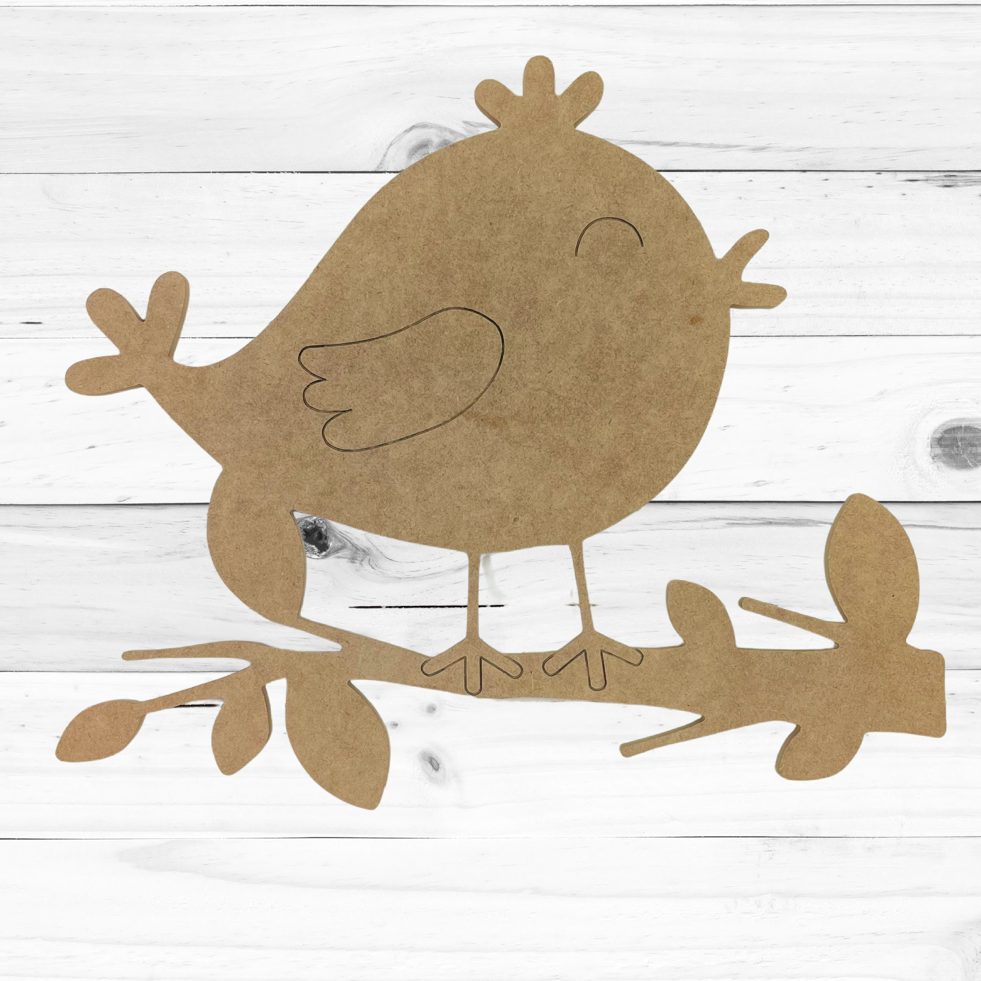 Buy Bird House with Little Birdie Cutout, Unfinished Shape, Paint by Line