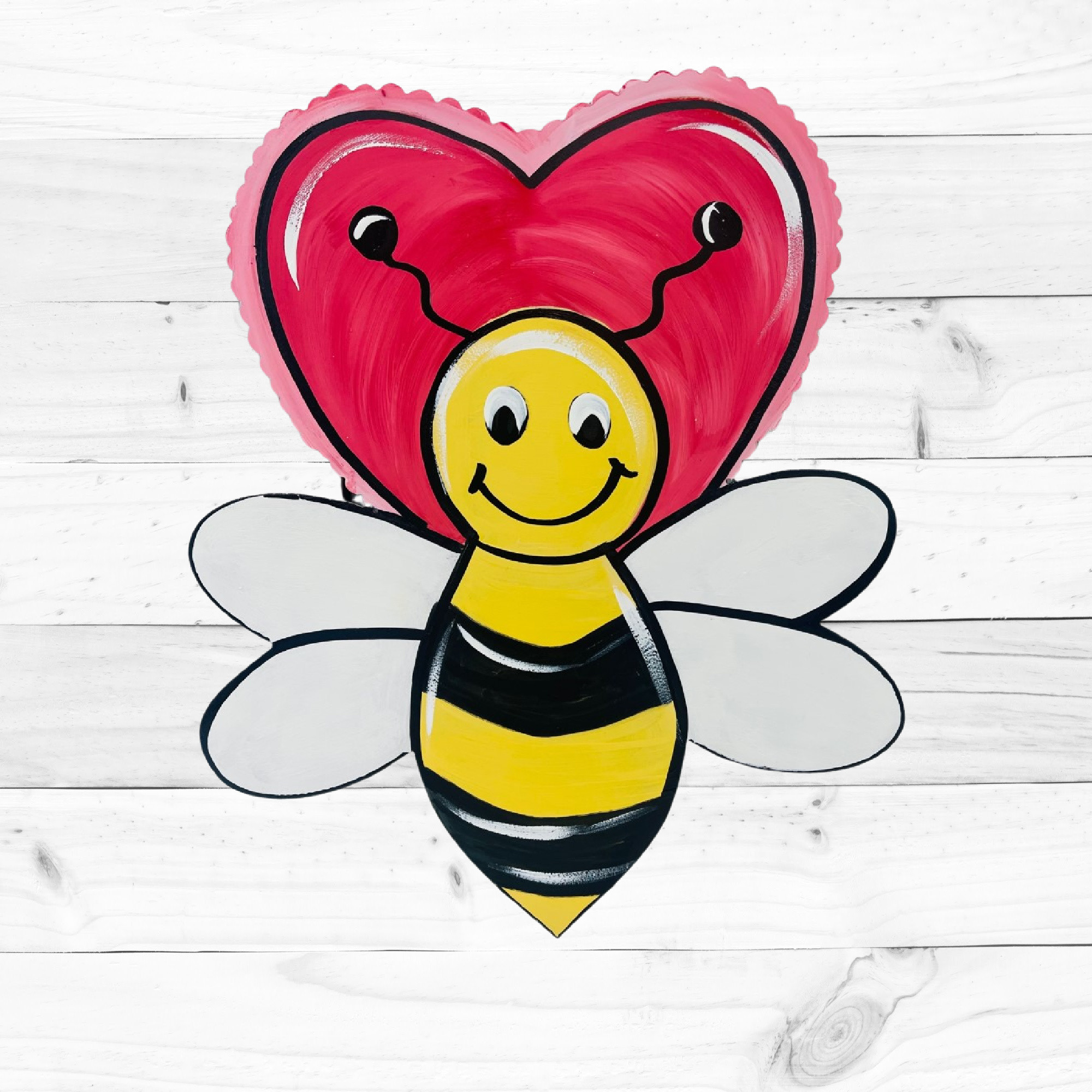 Valentine Honey Bee, Unfinished Craft, DIY Art - Build-A-Cross.com