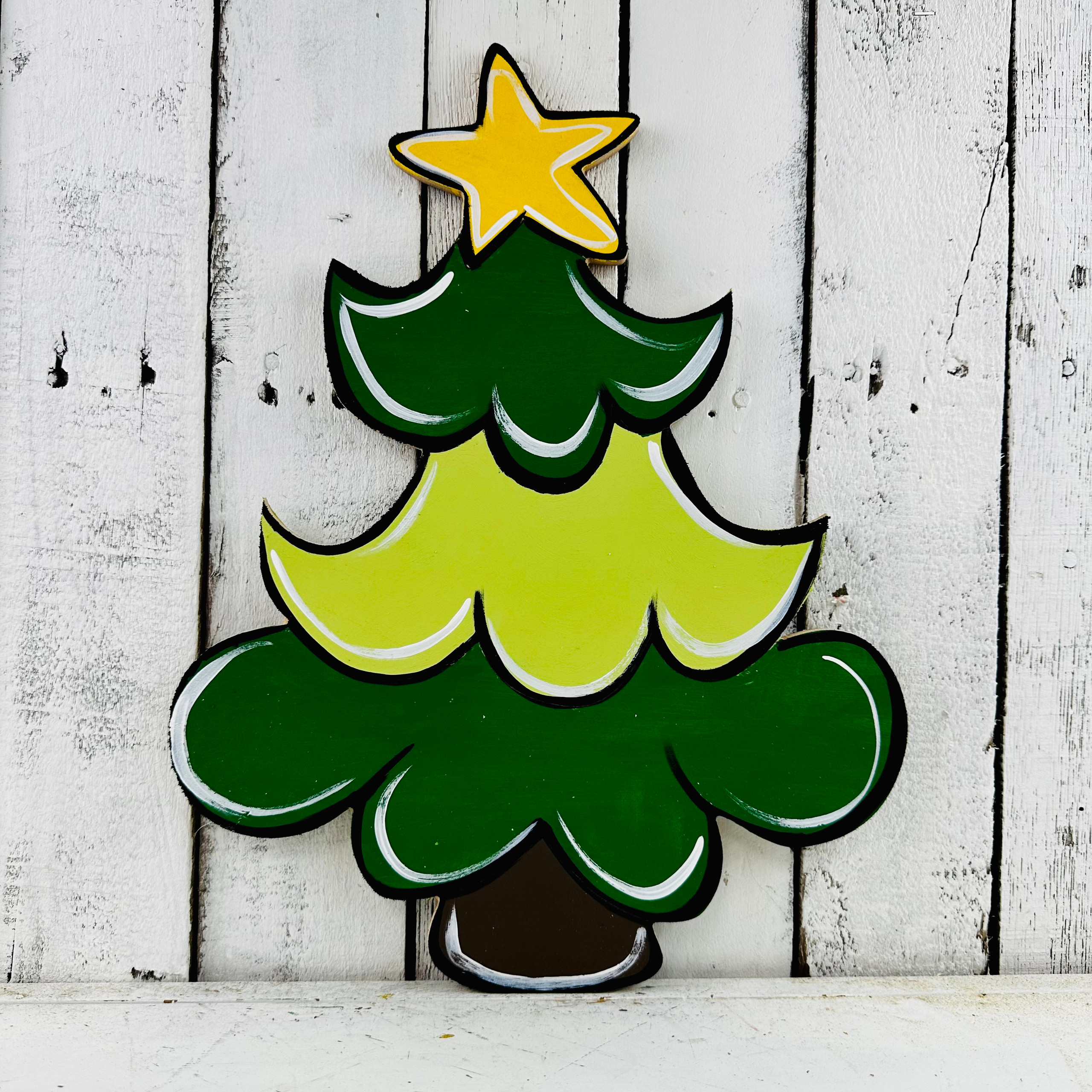Buy Christmas Tree Cutout, Unfinished Wooden Craft, Paint by Line