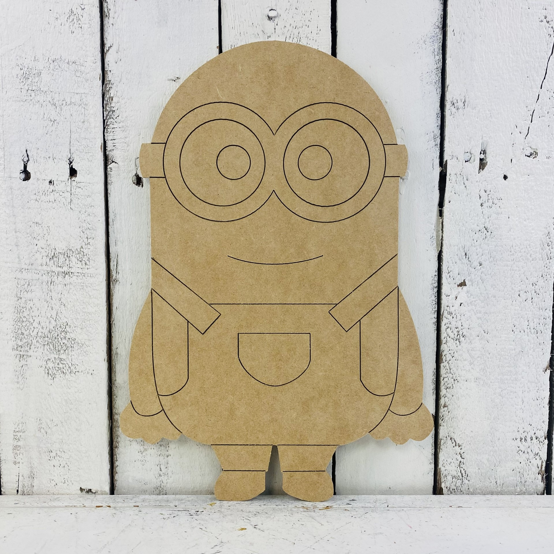 Minion, Kids Shape, Unfinished Wood Cutout, Paint by Line - Build-A ...