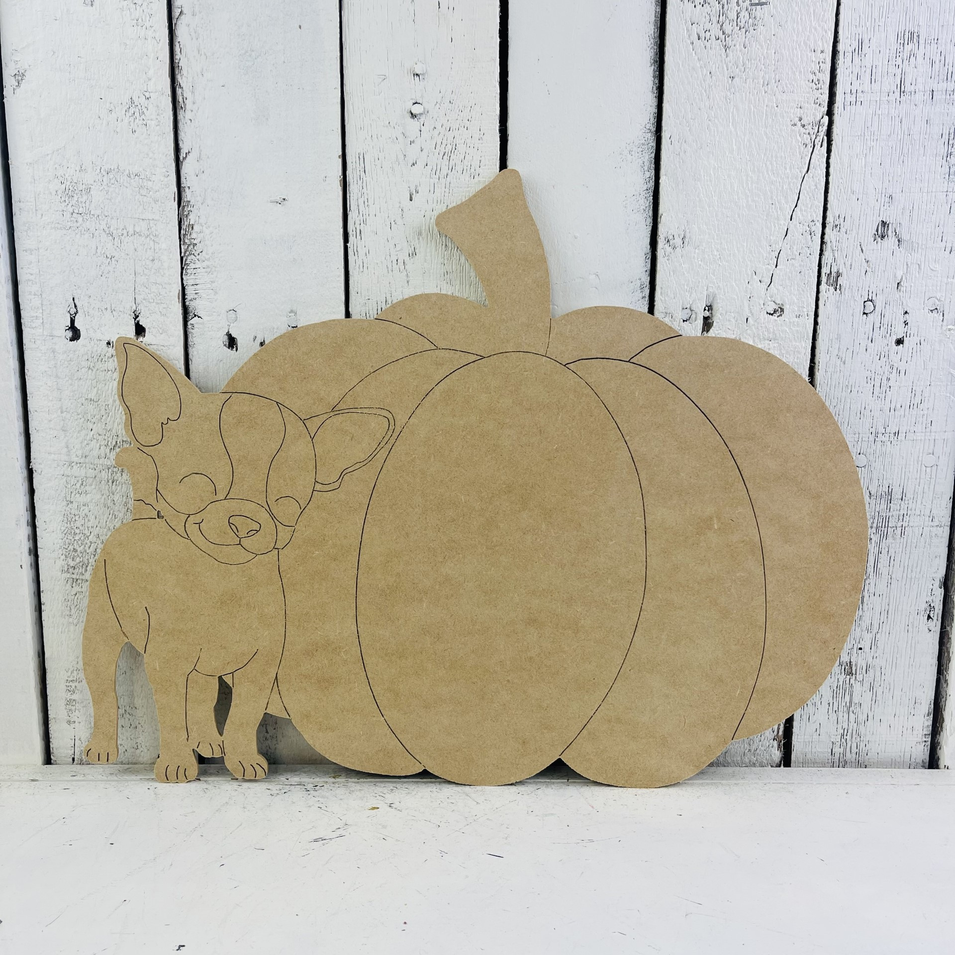Buy Wide Pumpkin with Stems Wood Shape, Unfinished Fall Cutout