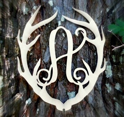 Buy Antler Monogram Online, Framed Letter, Wooden Unfinished DIY Craft