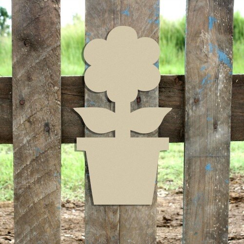 Flower Unfinished Paintable Wooden MDF Cutout | Build-A-Cross