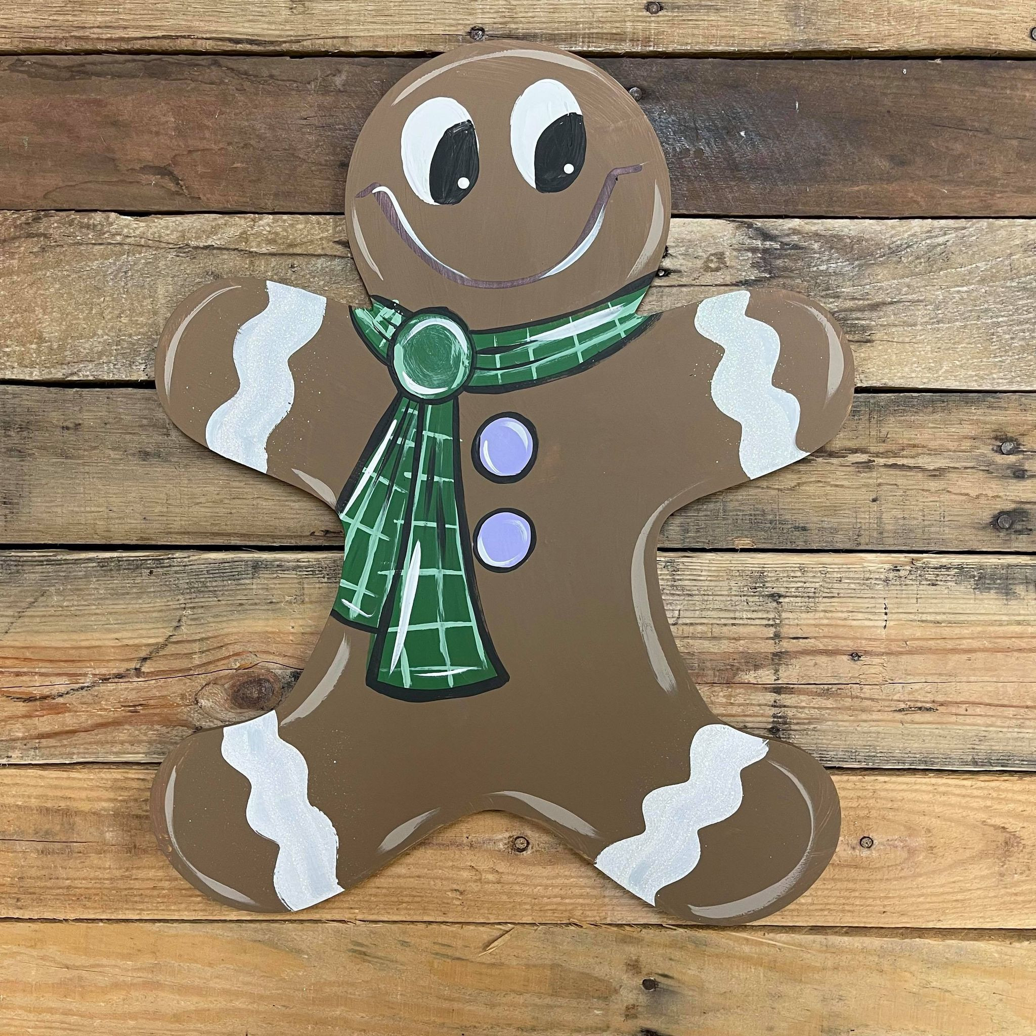 Gingerbread Man with feet Unfinished Wooden Cutout | Build-A-Cross