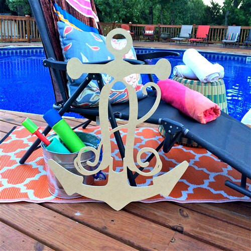 Anchor Monogram Letter, Anchor Frame Wooden - Unfinished DIY Craft