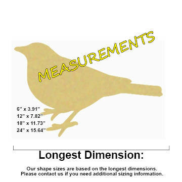 Robin Bird Unfinished Cutout, Wooden Shape, Paintable Wooden MDF DIY ...