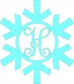 Wooden Snowflake Monogram, Unfinished Wood Snowflake Shape
