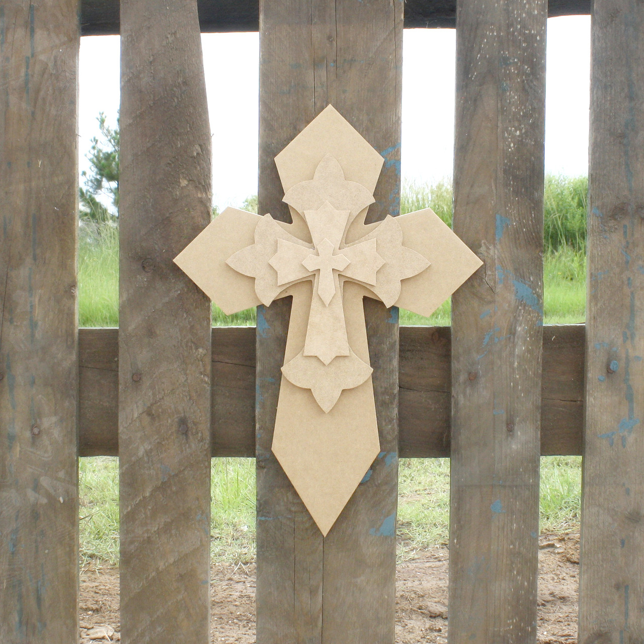 Shop Online Unfinished Wooden Stacked Kit 3 Layered Crosses 16''