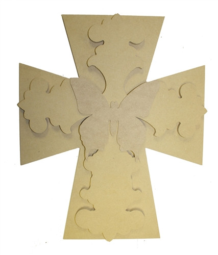 Unfinished Wooden Stacked Kit 3 Layered Crosses 16'' Sets Paintable ...
