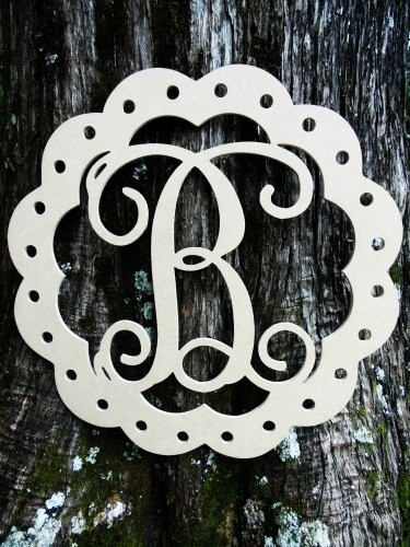 Unfinished Wooden Scallop Frame Monogram Wooden Craft DIY Craft Wall Decor