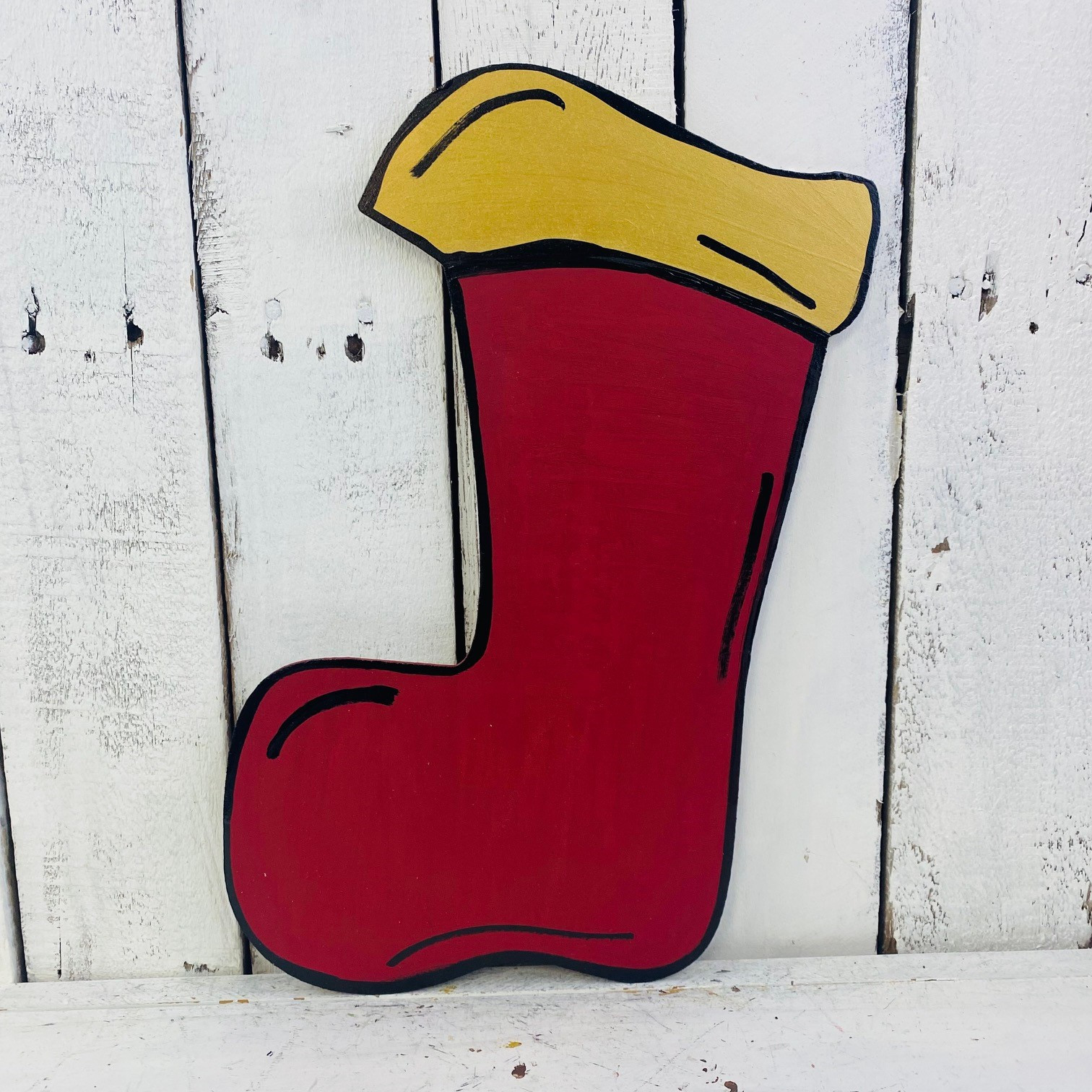 Christmas Stocking 2 Unfinished Wooden Cutout Shape | Build-A-Cross