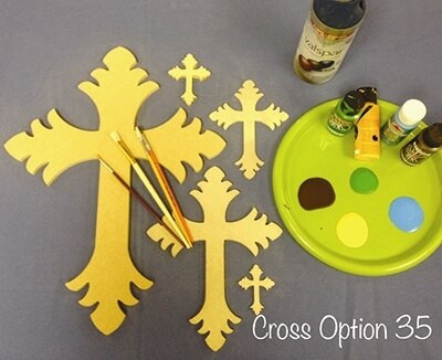 Cross 35 Unfinished Wooden Paintable Wall Hanging Stackable