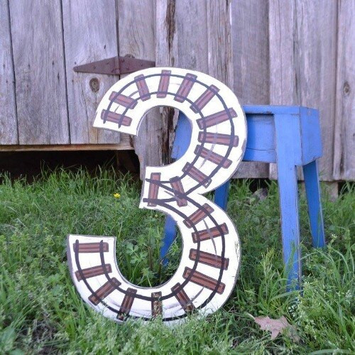 Wooden Numbers, Block Style Numbers, Paintable Numbers, Build-A-Cross