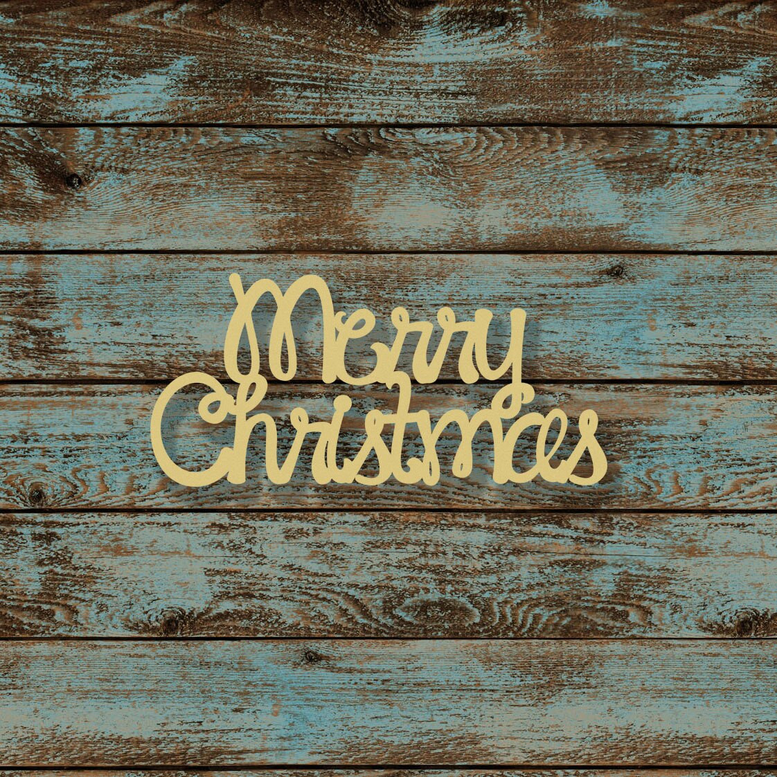 Merry Christmas Y'all Curly Ornament Wooden (MDF) Cutout - Unfinished