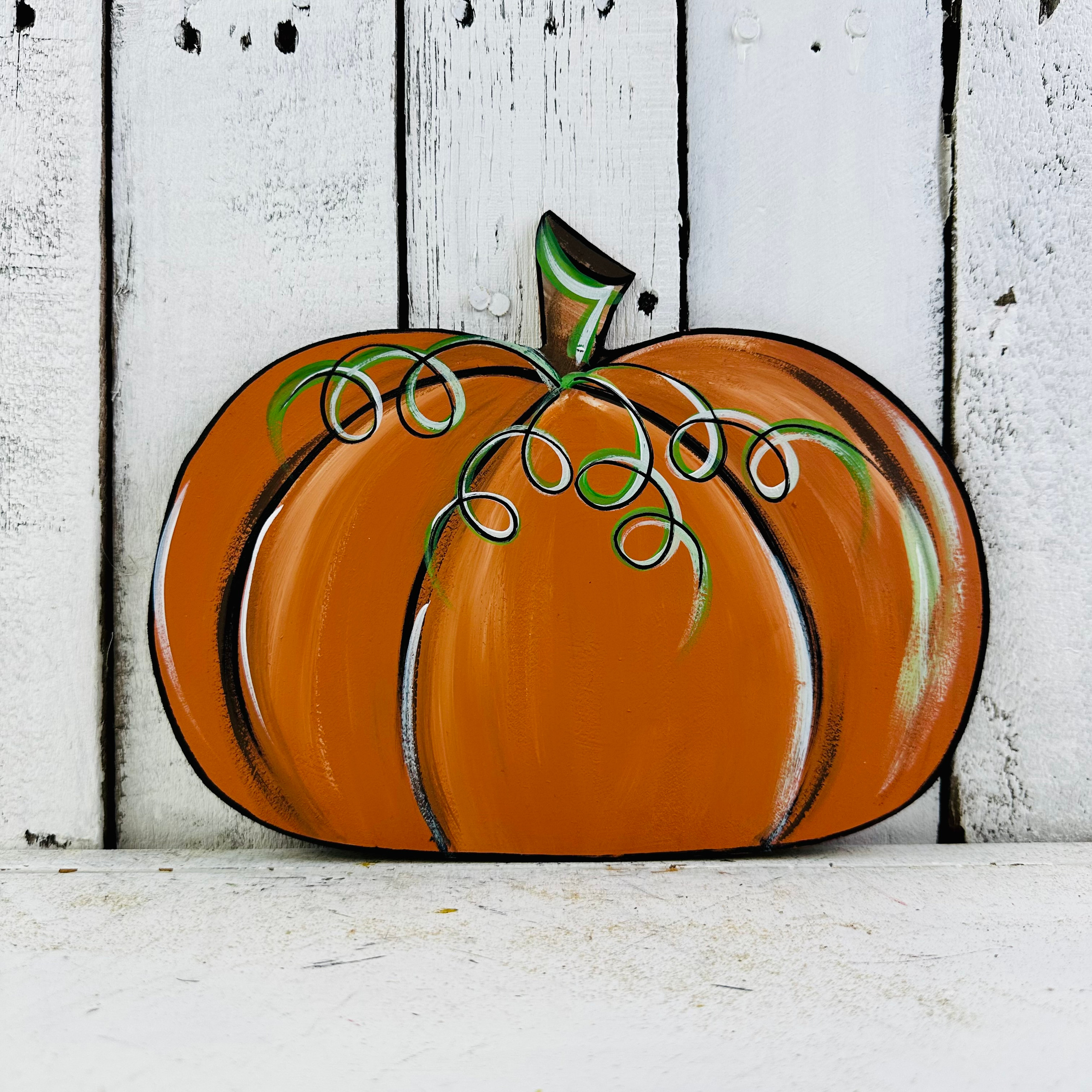 Wide Pumpkin, Wooden Unfinished Pumpkin Cutout, DIY Cutout