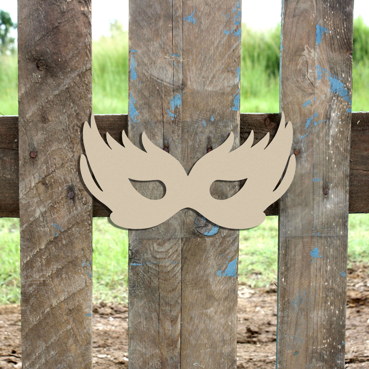 Buy Fancy Mardi Gras Mask Cutout, Unfinished Wooden Shape, MDF