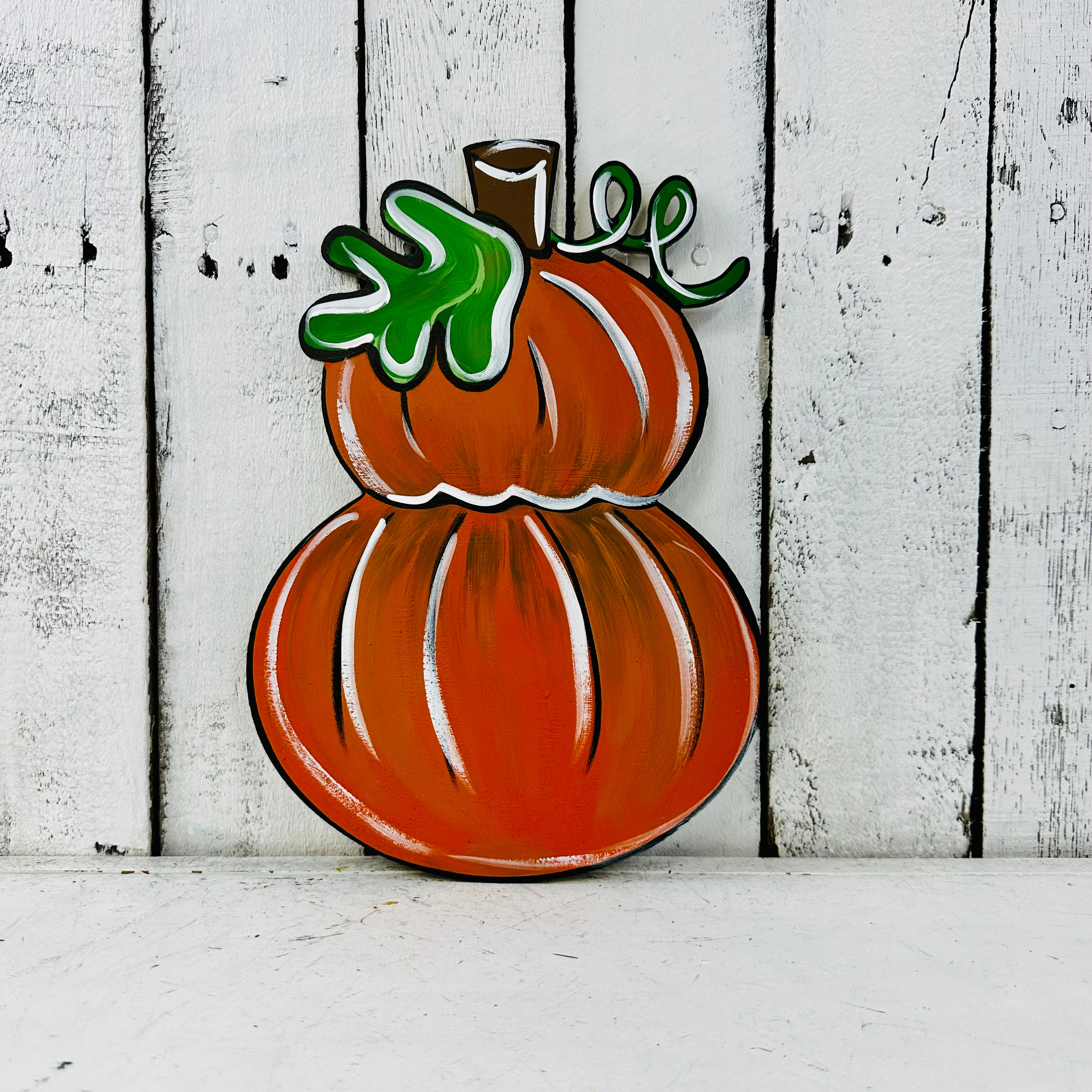Buy Wide Pumpkin with Stems Wood Shape, Unfinished Fall Cutout