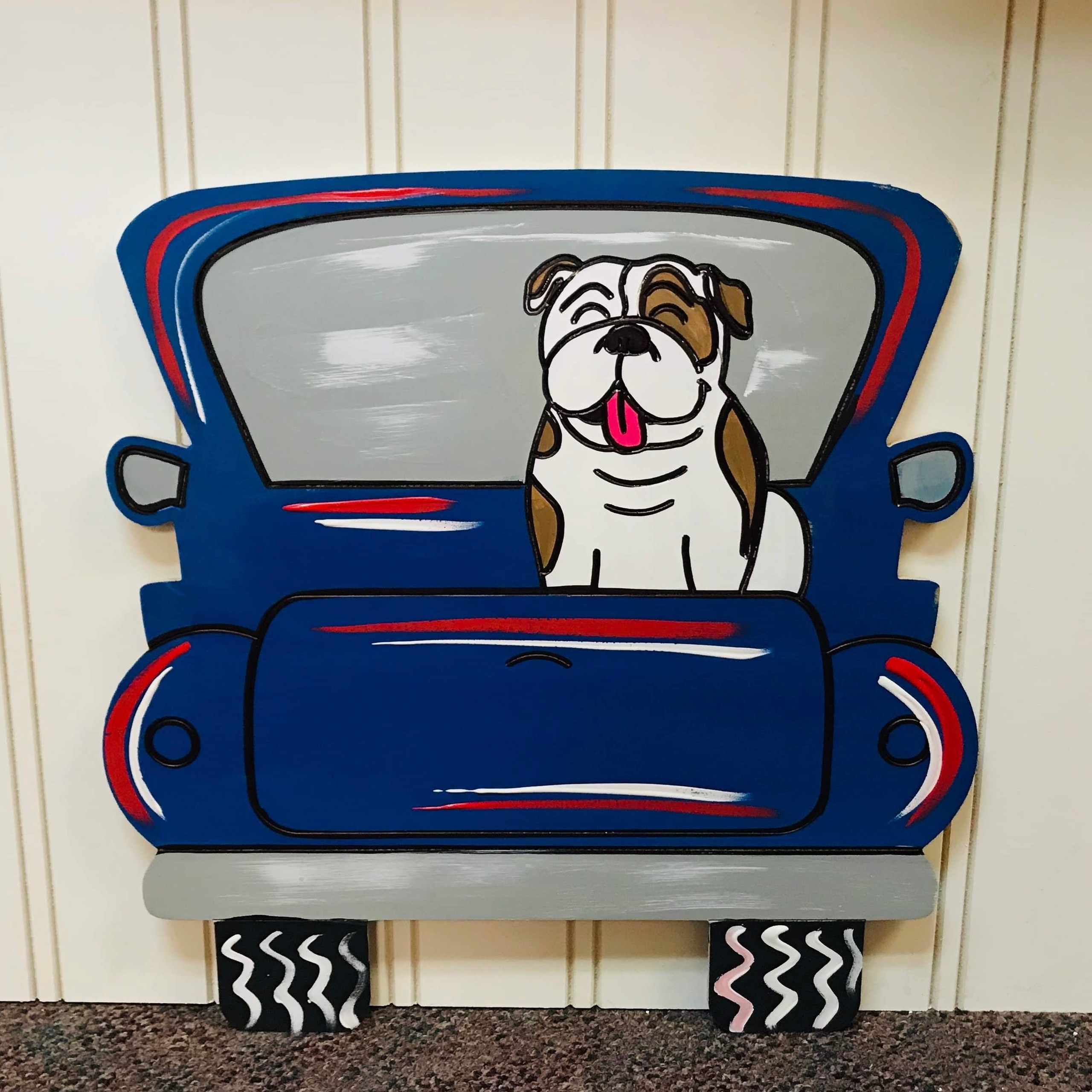 Buy Bulldog Wood Cutout, Unfinished Craft, Paint by Line