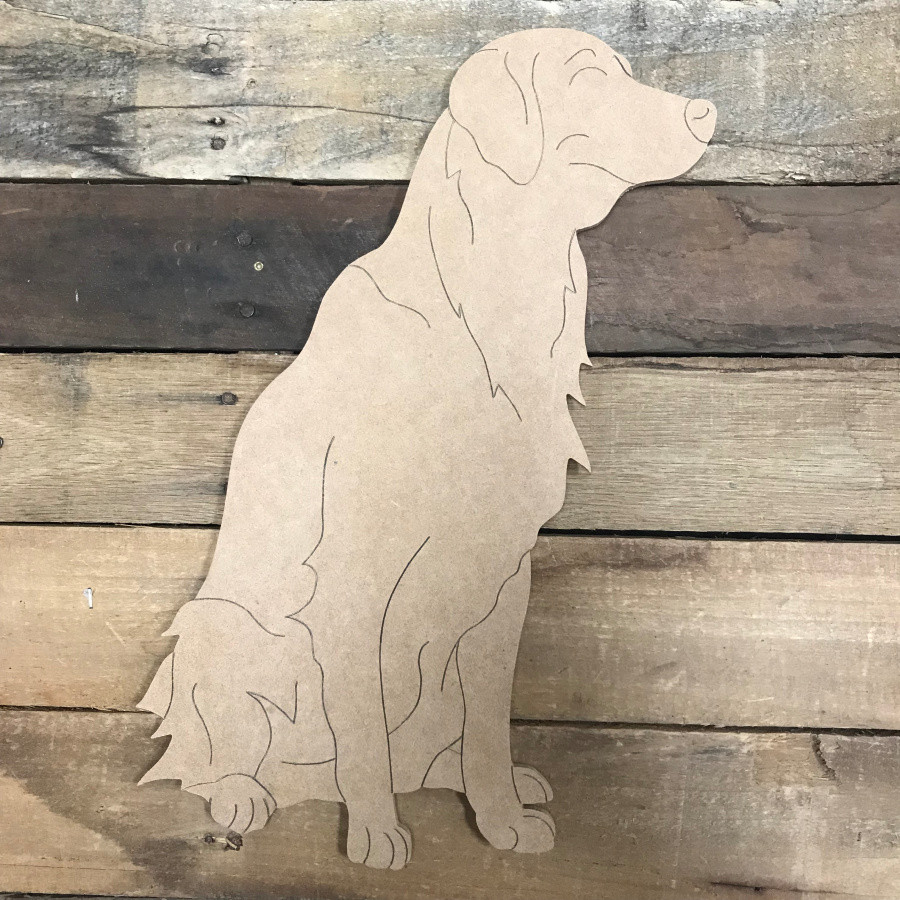 Buy Jeep with Lab Wooden Cutout, Unfinished Craft, Paint by Line