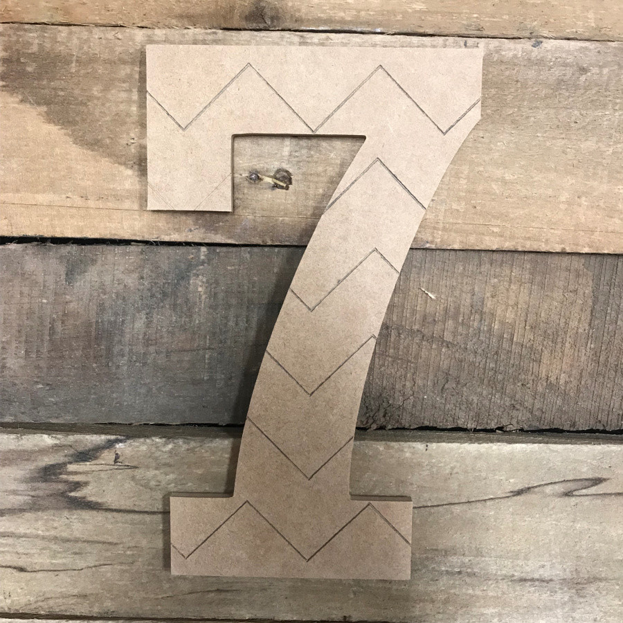 Buy Rockwell Chevron Numbers, Unfinished Wood Cutout, Paint by Line