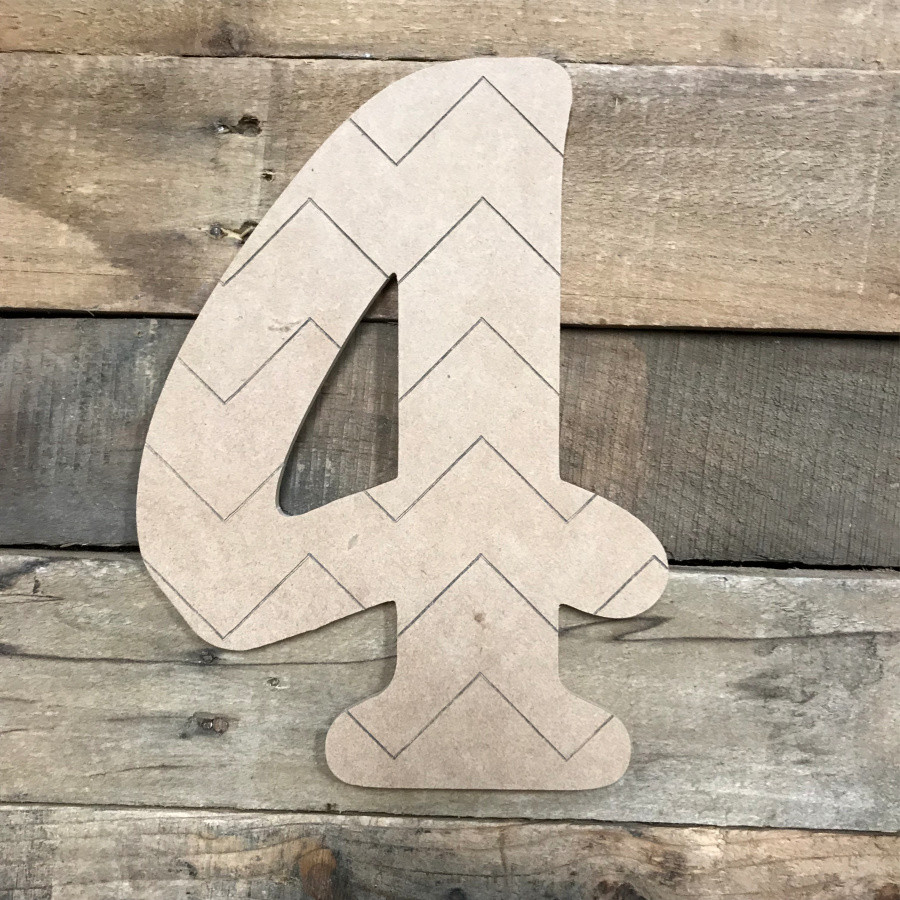 Buy Beltorian Chevron Numbers, Unfinished Wood Cutout, Paint by Line