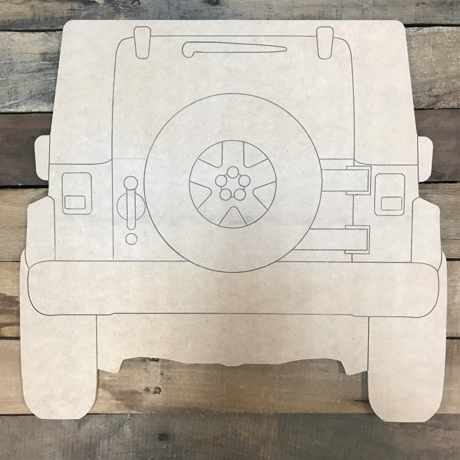 Buy Front of Jeep Wood Cutout, Unfinished Craft, Paint by Line