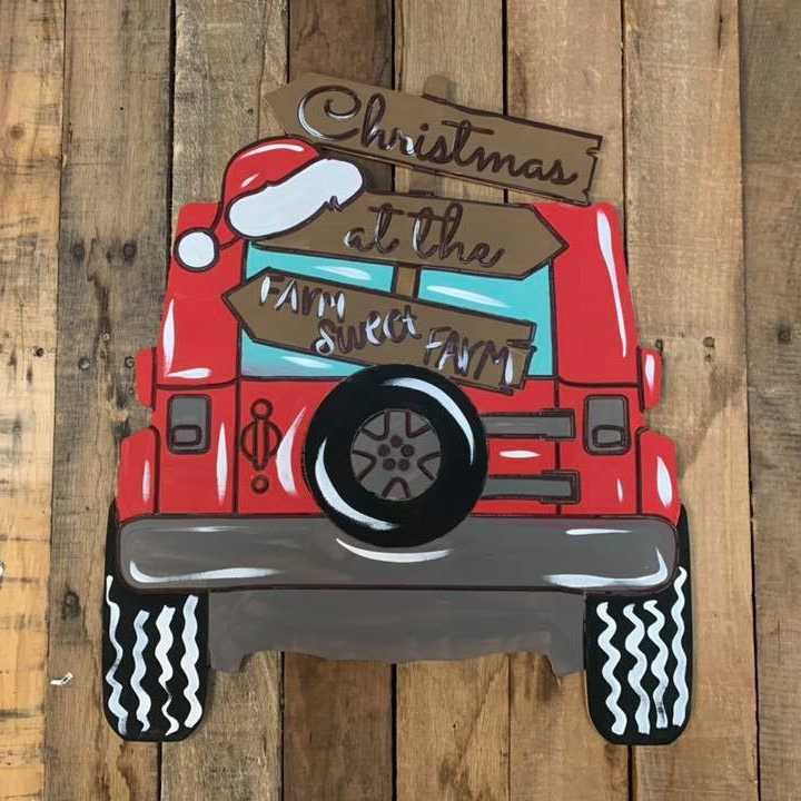 Buy Front of Jeep Wood Cutout, Unfinished Craft, Paint by Line