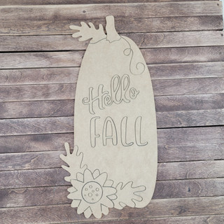 Hello Fall 2 Piece Stack Set, Unfinished Wood Craft Cutout - Build-A ...