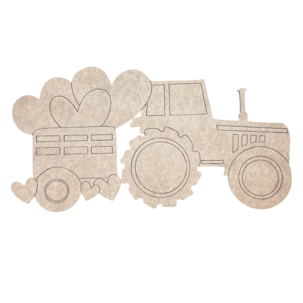 Cute Romantic Tractor, Unfinished Craft, DIY Art and Craft