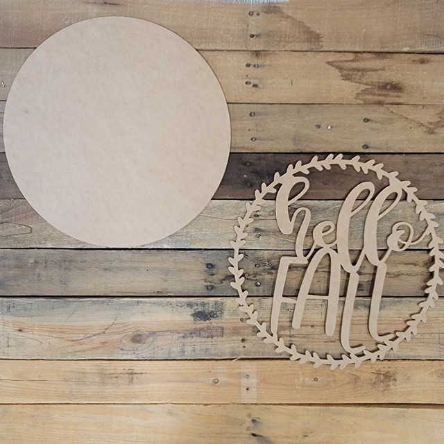 Buy Unfinished Wood Craft Hello Fall 2 Piece Stack Set Cutout