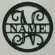 Last Name Sign, Circle Frame Family Name, Framed Monogram