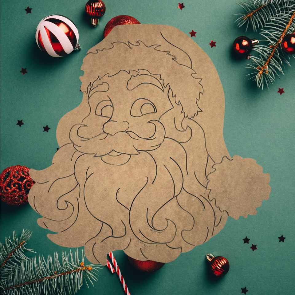 Limited Edition Hand Painted Vintage Santa Face 2 | Build A-Cross