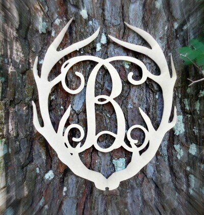 Buy Antler Monogram Online, Framed Letter, Wooden Unfinished DIY Craft